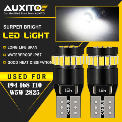 2X Canbus 194 2825 168 White LED Interior Light License plate Bulbs For ...