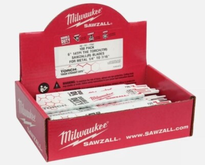Milwaukee 48-01-7784 6" 18 TPI The Torch SAWZALL Blades 100 Pack ...