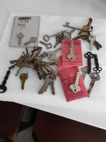 Vintage Key Lot Barrel Solid Hollow Flat tumbler Keys All Vintage Brass ...