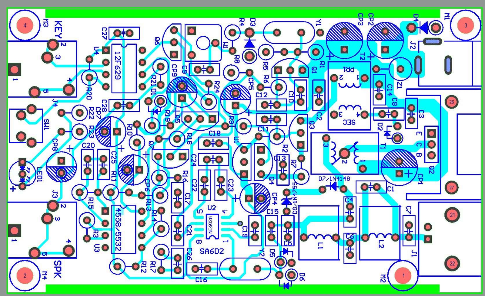 DIY KITS PIC 8W Super RM RockMite QRP CW Transceiver HAM Radio HF 7 ...