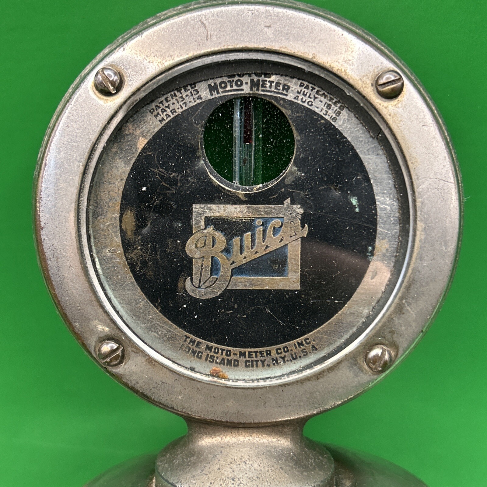 BUICK MASTER Motometer Temp Heat Gauge Radiator Cap Hood Ornament ...