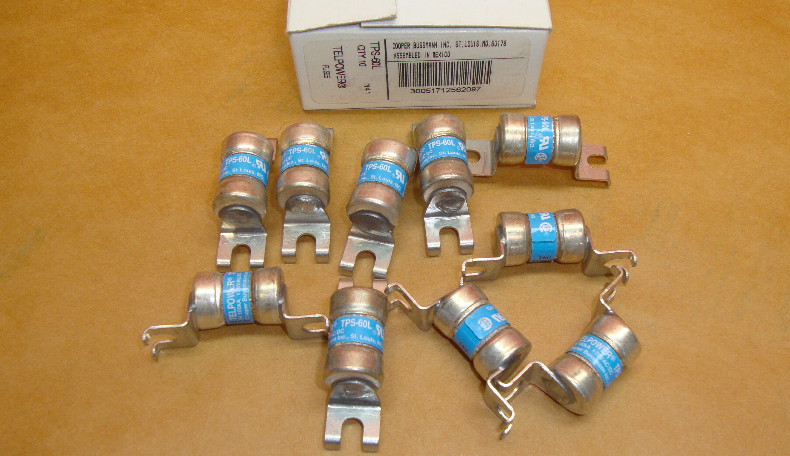 10 Lot NEW Buss Telepower TPS-60L Fuse 60 Amp 170 Volt AC DC Cooper TPS ...