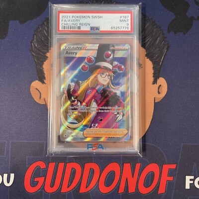 PSA 9 MINT 2021 Pokemon Chilling Reign AVERY #187 Full Art | eBay
