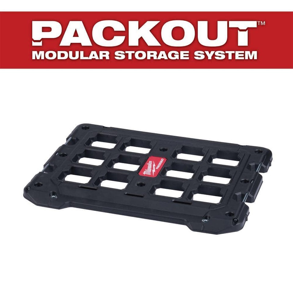 Milwaukee PACKOUT Wall/Floor Mounting Storage Plates 18" Resin Black (3 ...