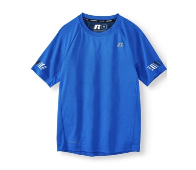 Boys Russell Dri-power 360 Short Sleeve Ultra blue Performance Size ...