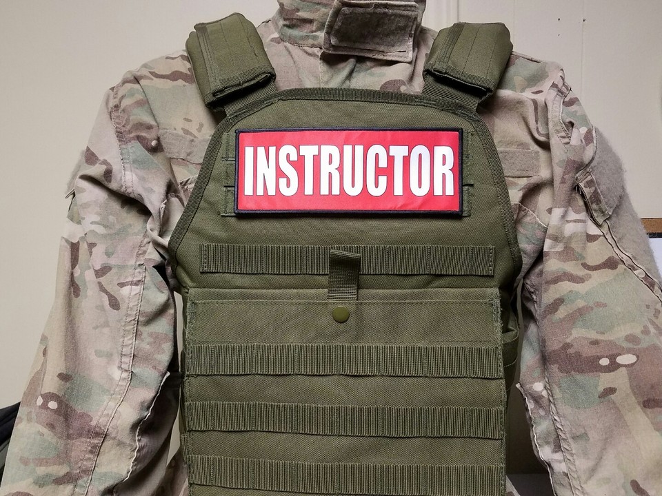 3x8" INSTRUCTOR RED HOOK VEST PATCH POLICE MILITARY CONTRACTOR CHP CC ...