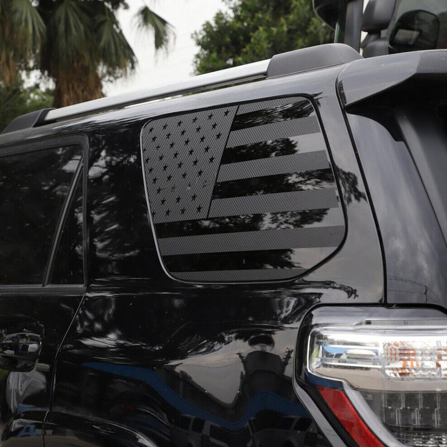 For 2010-2023 Toyota 4Runner Carbon Fiber US Flag Rear Side Window ...