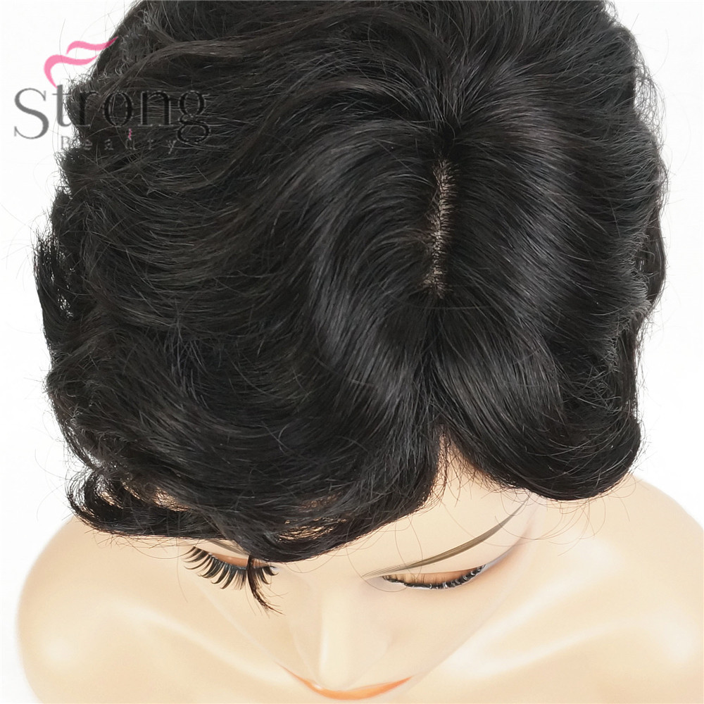Synthetic Nuna wig Capless Short Curly Dark brown Natural Wigs for ...