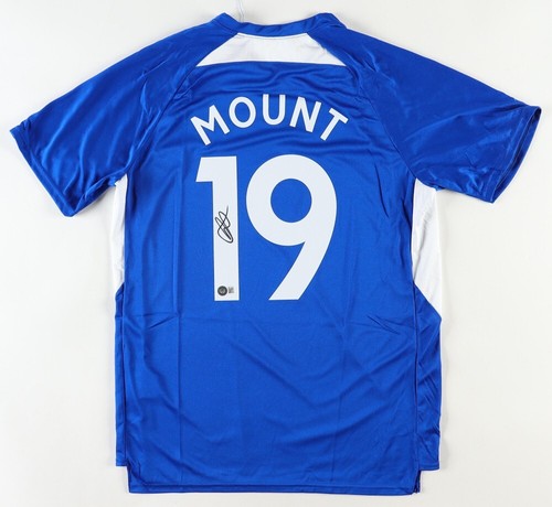 NEW Mason Mount Autographed/Signed Jersey Beckett Sticker Blue Custom ...