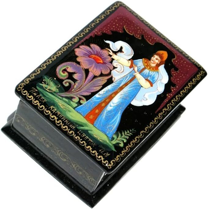 Miniature Handmade Russian Lacquer Keepsake Jewelry Box Trinket Fairy ...