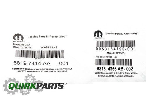 2013-2017 Jeep Wrangler FRONT WINDSHIELD WASHER NOZZLES & HOSE OEM NEW ...