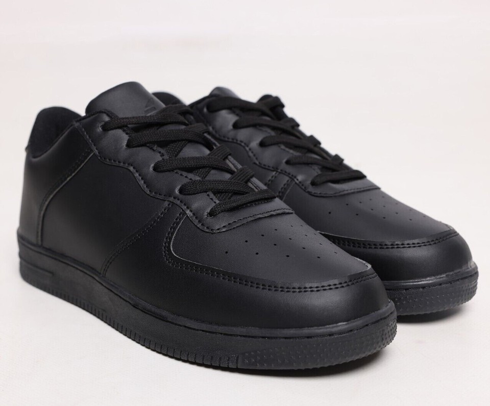 Ladies Plain Black Lace Up Trainers Size 3 to 8 UK - CASUAL SPORTS ...