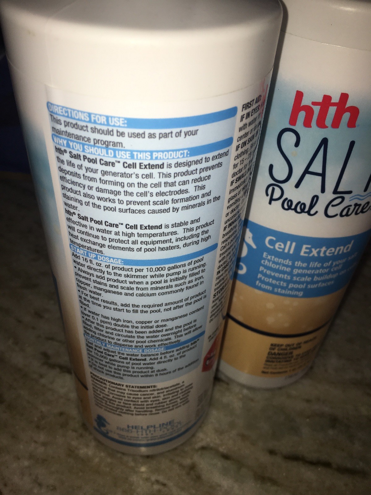 2 pk HTH Salt Pool Care 1 Qt. Cell Extend Liquid Water Aide | eBay