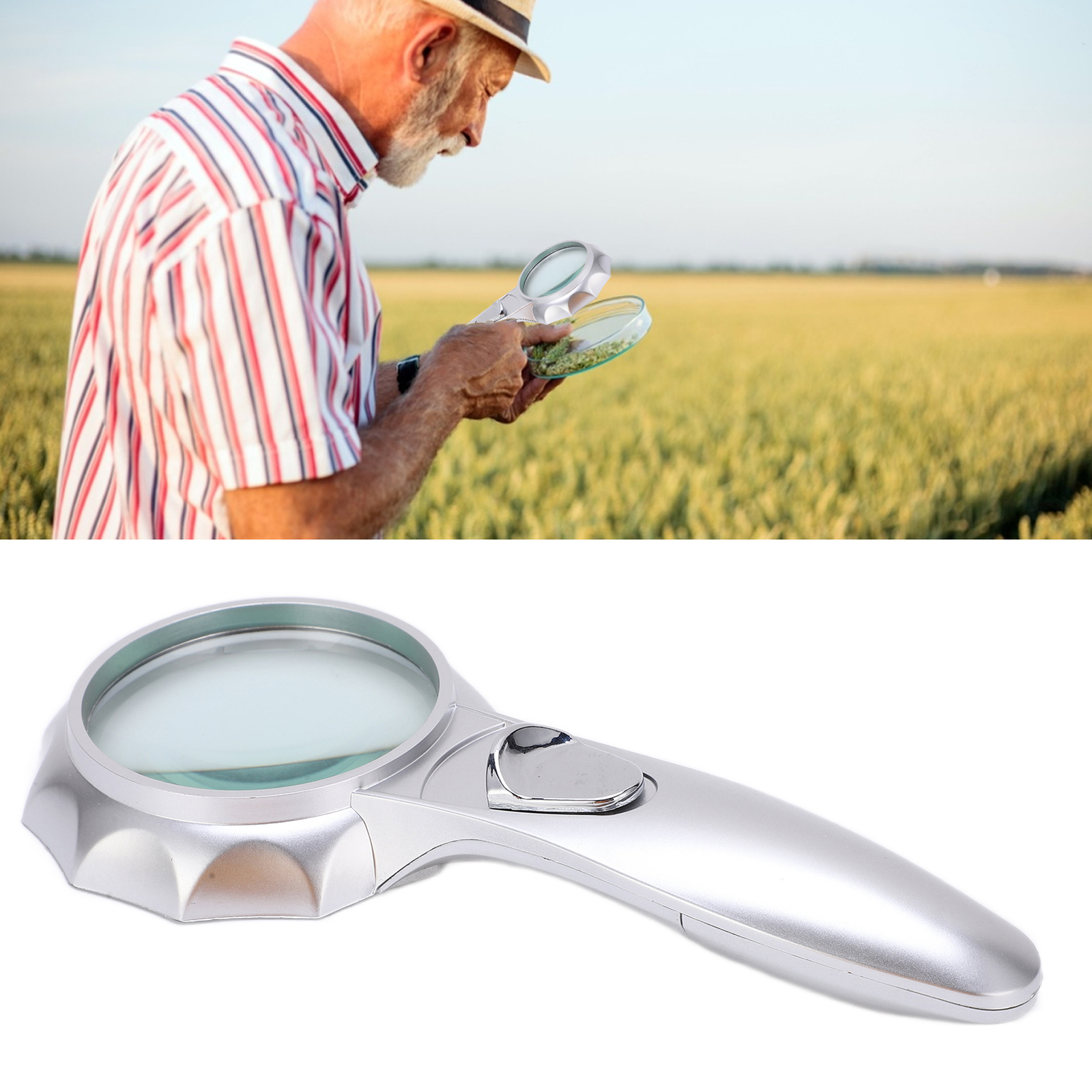 2x TH‑600555 Umbrella Lace Trimming Shape LED Magnifying Glass Handheld Readi | eBay