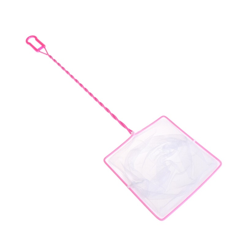 Aquarium Fish Net Fine Mesh Skimmer Small Pink Catching Net Comfortable ...
