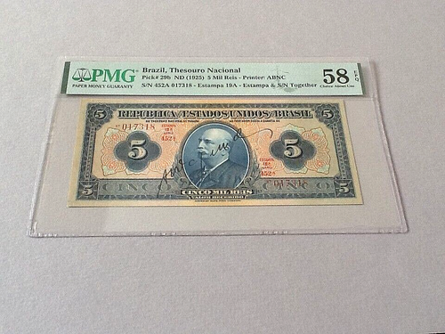 Brazil 5 Mil Reis P-29b ND(1925) PMG 58 EPQ | eBay