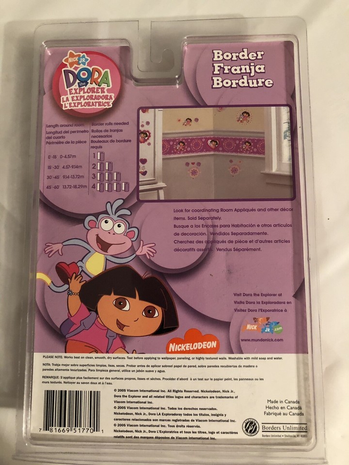 Dora the Explorer Best Friends Girls Pink Purple Flowers Wall Paper ...