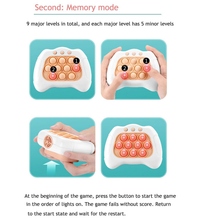 3 Types Pop Push it Game Controller Sensory Fidget Toy Electronic Whack ...