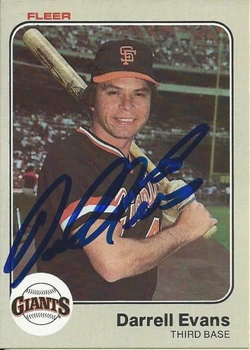 Darrell Evans Autographed Collectible Card FLEER 1983 #258 | eBay
