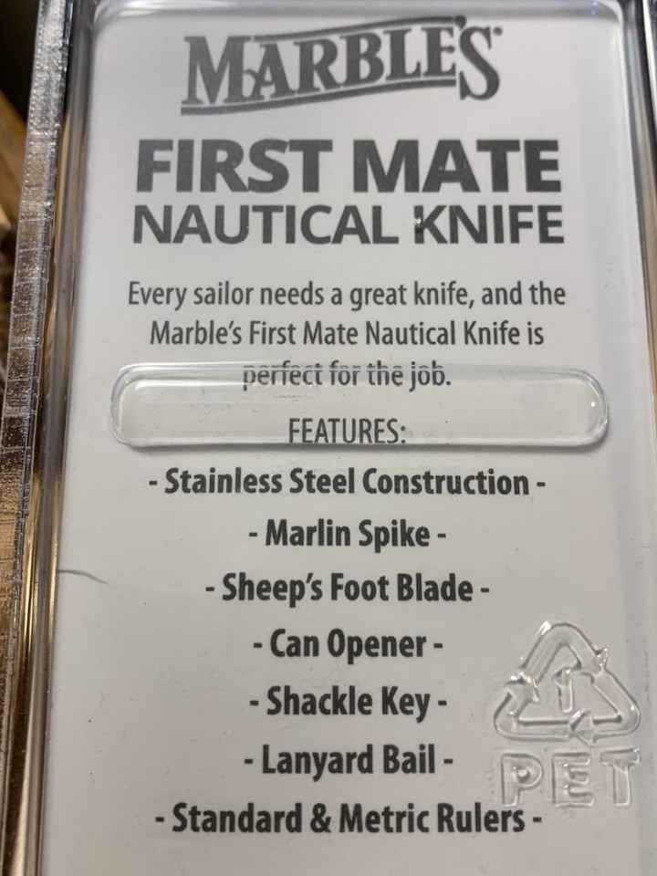 Marble's Stainless First Mate Knife 3 3/4" Pocket Knife with Bail MR405 ...