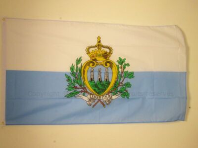 SAN MARINO FLAG 3' x 5' - SAMMARINESE FLAGS 90 x 150 cm - BANNER 3x5 ft ...
