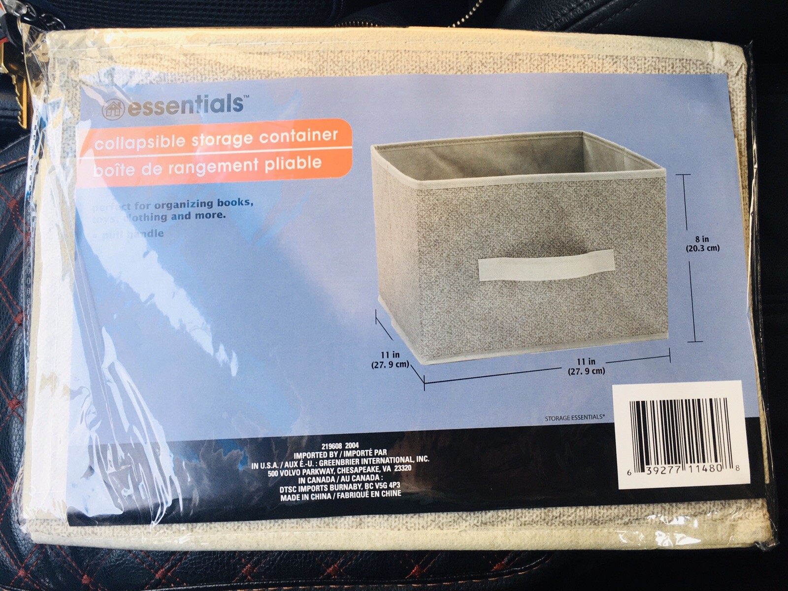 Essentials Collapsible Storage Container 11" x 11 "x 8 " inches. Lot of ...