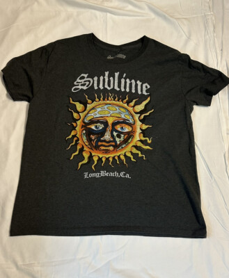 Sublime Logo T-Shirt, Med Gray, Full Color Graphics, Vintage, Preowned ...