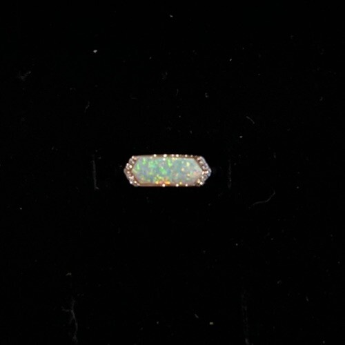 Rose Gold Overlay On Sterling Silver 925 CZ Opal Size 7 Ring Department ...