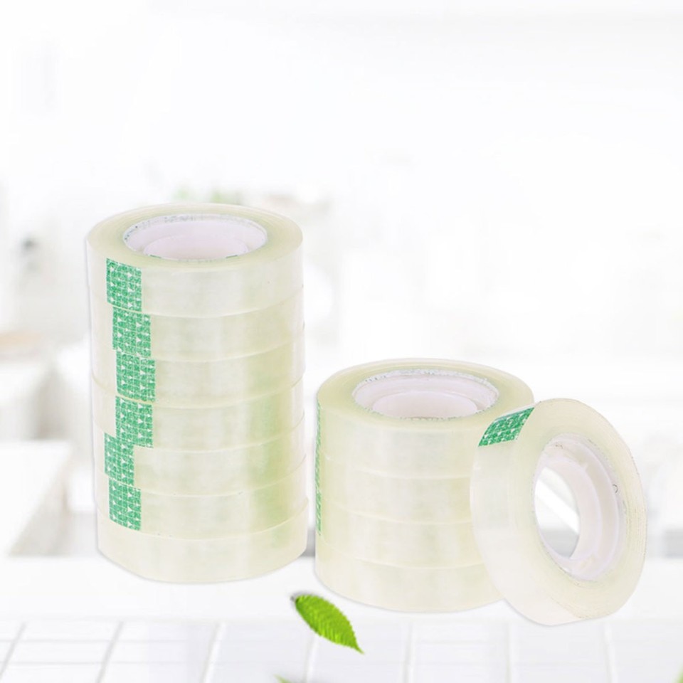 12 Pcs Adhesive Tape Sealing Sticky Glue Clear Transparent Stationery ...