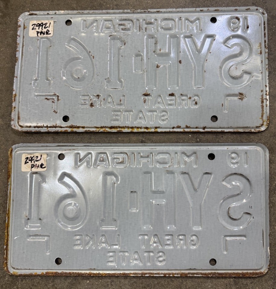 1973 Michigan License Plate Set “SYH-161” | eBay