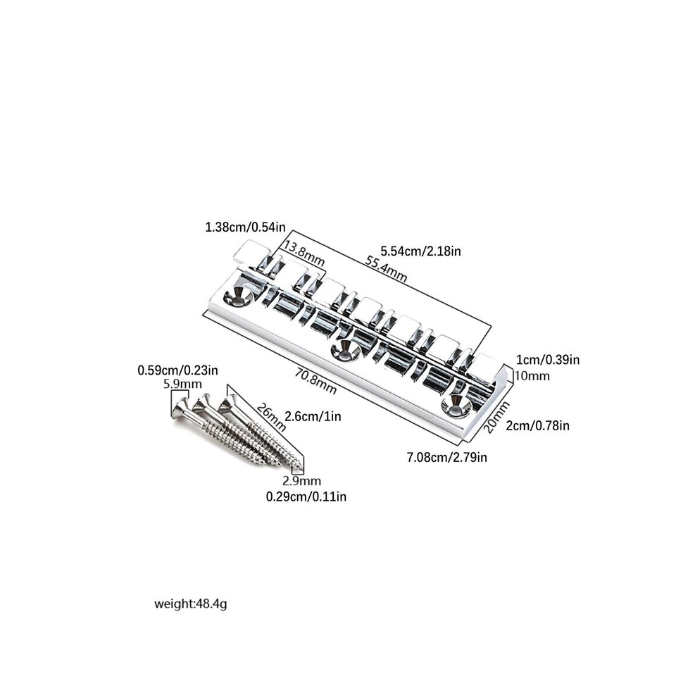 12-Strings Anchor Type Metal Electric Guitar Bridge Fixed Harp Bridge ...