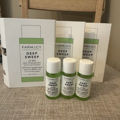 3x Farmacy Deep Sweep 2% BHA Pore Cleaning Toner Travel MINI 10ml/0 ...