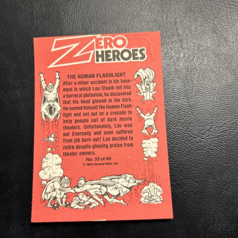 Jb24 The Zero Heroes 1983 General Mills Sticker #33 The Human ...