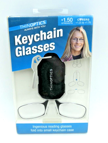 ThinOptics KCB1.5BRE Emergency ON THE GO Reading Glasses w/ Keychain Case +1.50 | eBay