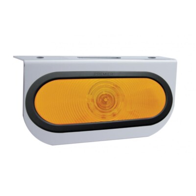 Stainless Light Bracket w/ 6" Oval Incandescent Light & Grommet - Amber ...