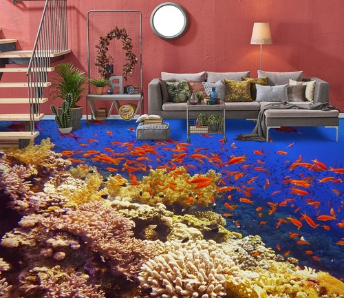 3D Ocean Fish O552 Floor WallPaper Murals Wall Print 5D AJ WALLPAPER AU ...