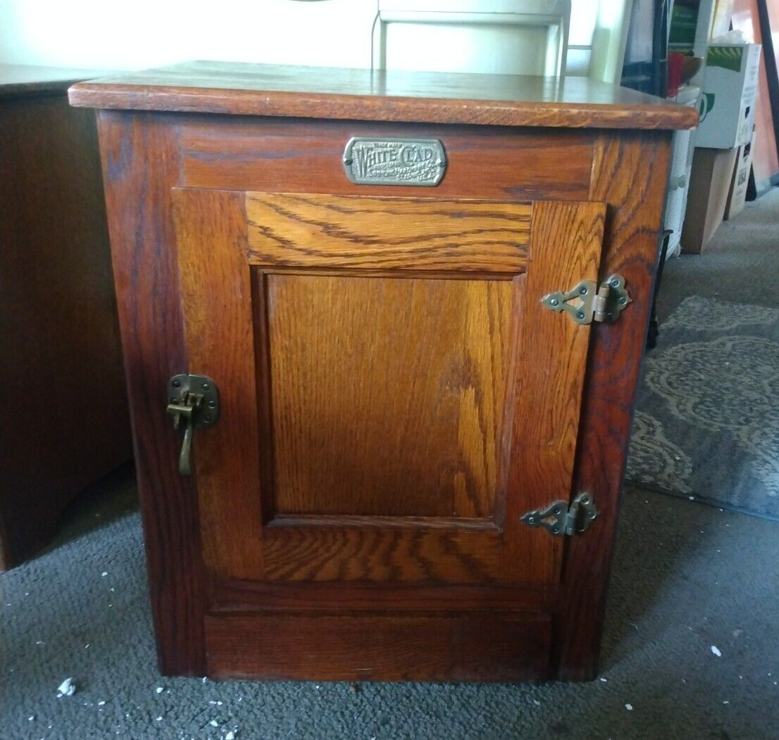 White Clad Ice Box Oak Wood Simmons Hardware St Louis Missouri | eBay