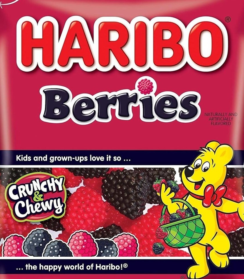 HARIBO BERRIES GUMMY Black & Red Gummi 3 LBs Bulk Candy Gummies | eBay