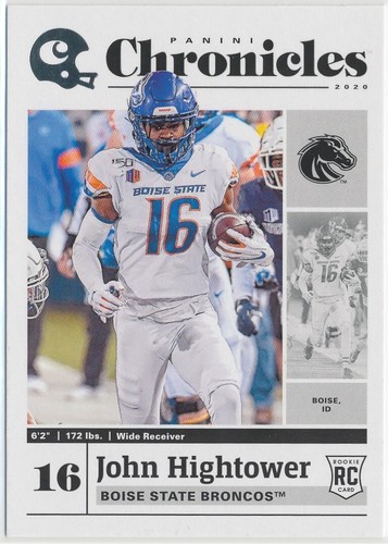John Hightower 2020 Chronicles Draft Picks Football #25 Boise State ...