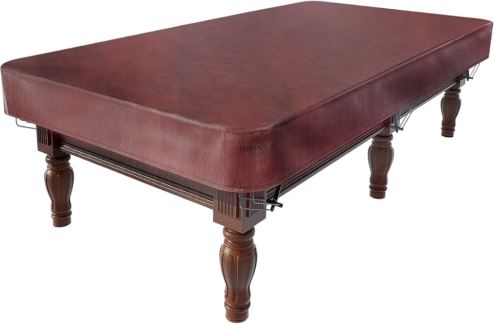 Pool Table Cover 8 Feet Leather/Brown/Waterproof Billiard Table Covers ...