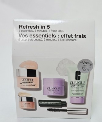 CLINIQUE Refresh in 5 Essentials Set Kit NEW IN BOX Balm Clean Day Off ...