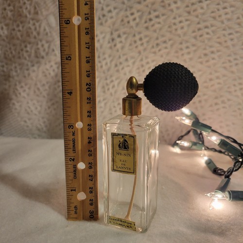 Vintage My Sin Lanvin Glass Perfume Bottle With Atomizer Empty | eBay