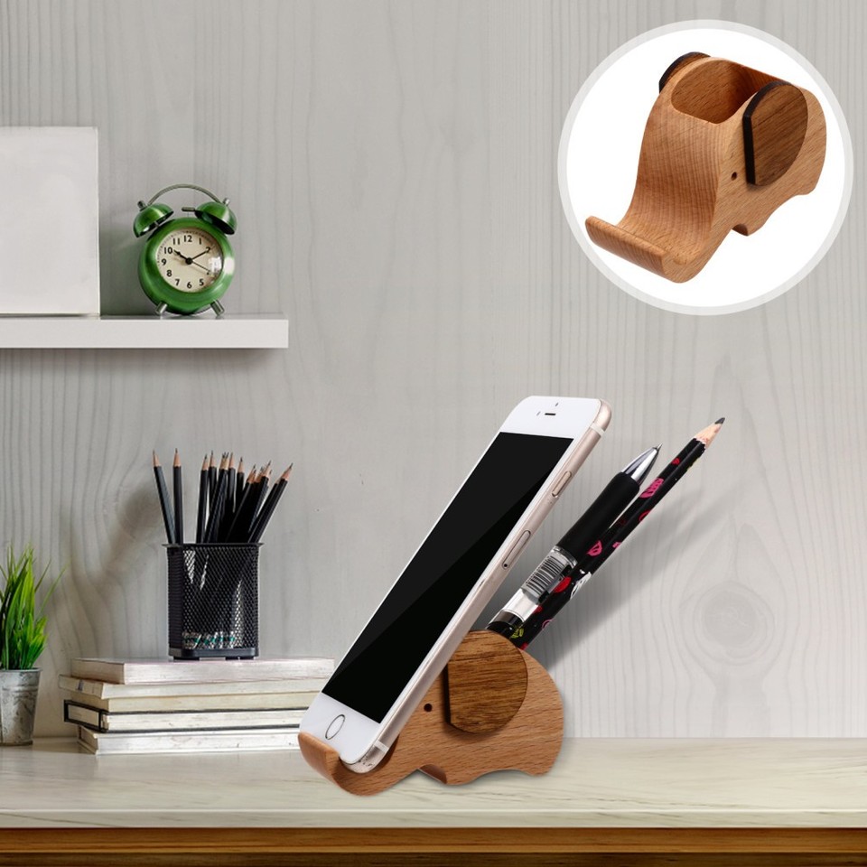 Pen Container Wood Phone Holder Creative and Interesting Pencil Storage ...