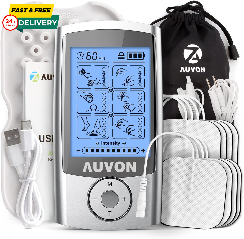 Rechargeable TENS Machine, 24 Modes 4Th Gen TENS, Muscle Stimulator ...