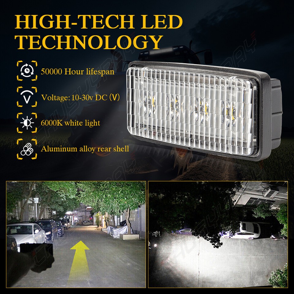 LED Headlight For John Deere Tractor lights replace R161288 RE306510 ...