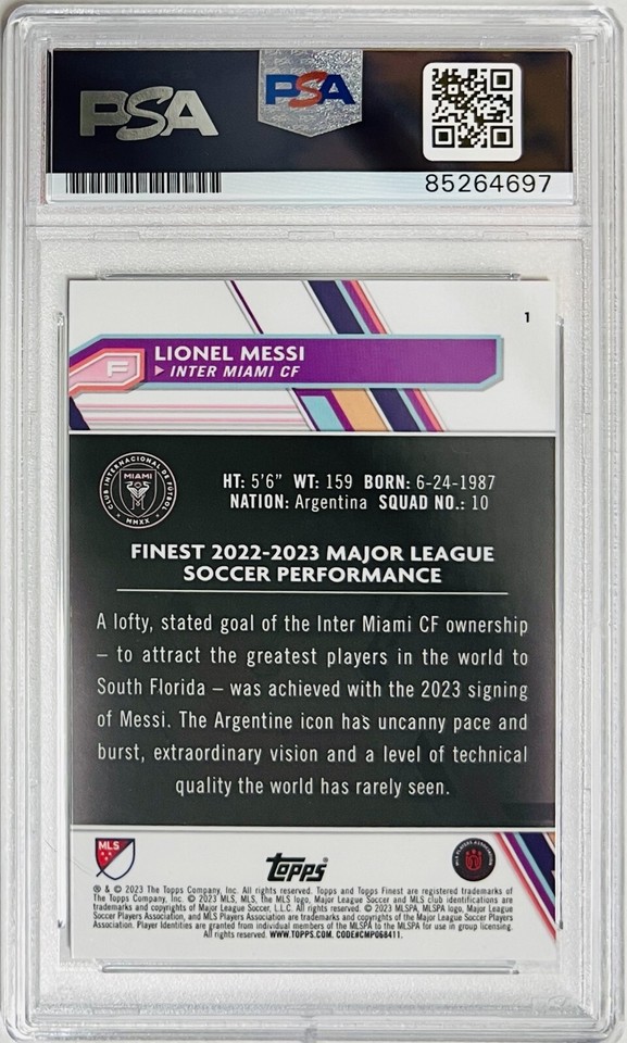 2022-23 Topps Finest Lionel Messi Signed Inter Miami Card PSA/DNA Auto ...