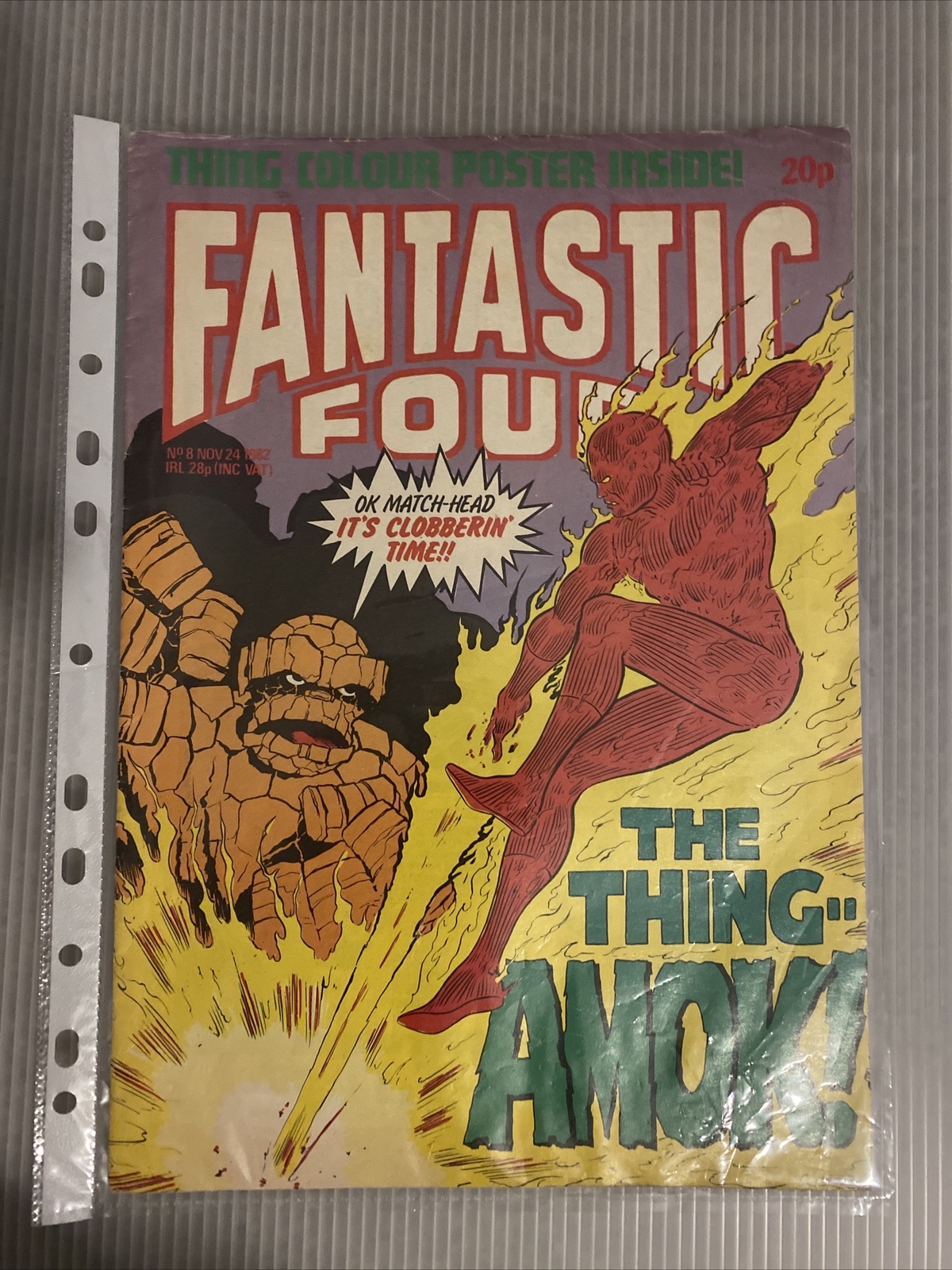 Fantastic Four Comic 24th Nov 1982 “The Thing AMOK!” No.8 UK Magazine ...
