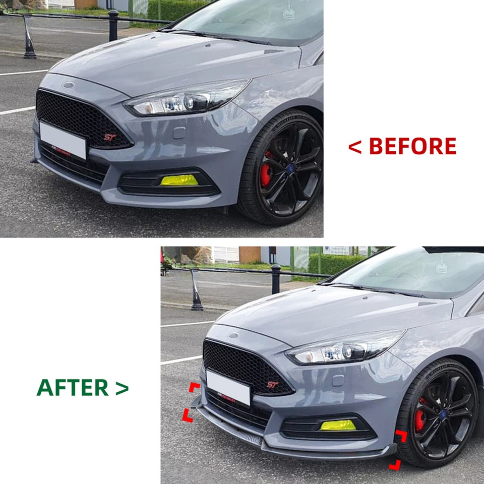 Front Bumper Spoiler Lip For Ford Focus ST MK3.5 2015-18 New Carbon ...