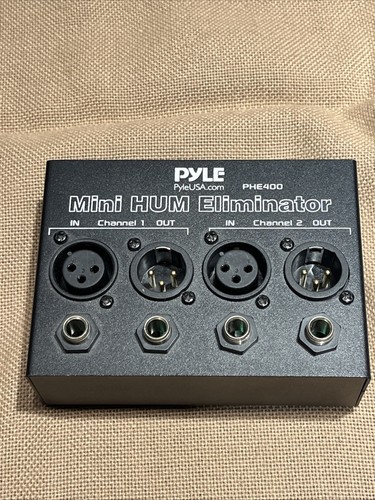Pyle PHE400 Mini Hum Eliminator Black Two-Channel Compact Noise Filter ...