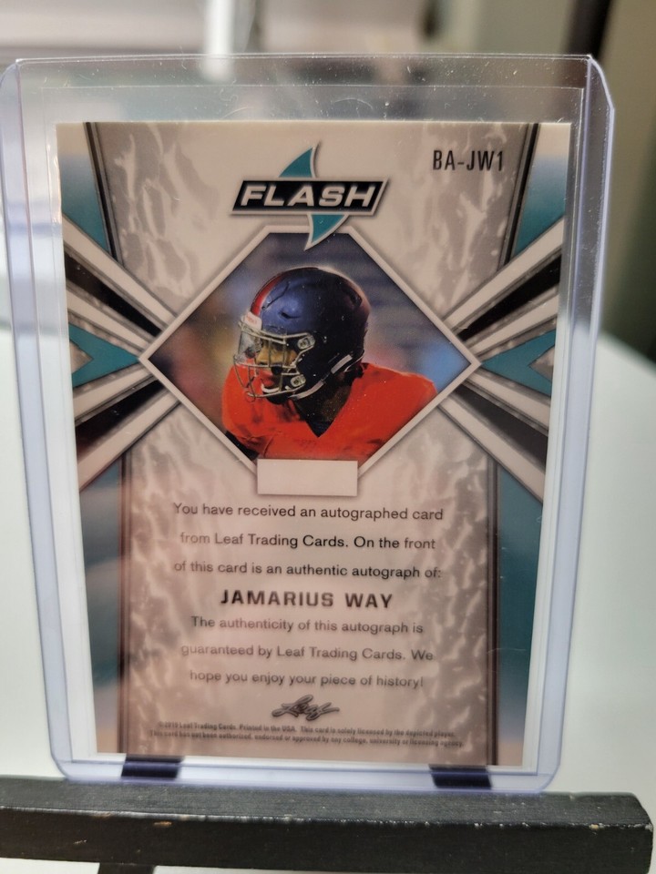 Jamarius Way Autograph 2019 Leaf Flash Football | eBay